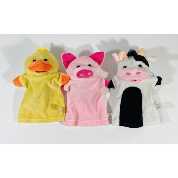 Etna Products | Toys | Barnyard Farm Hand Puppets Animals Duck Cow Pig ...